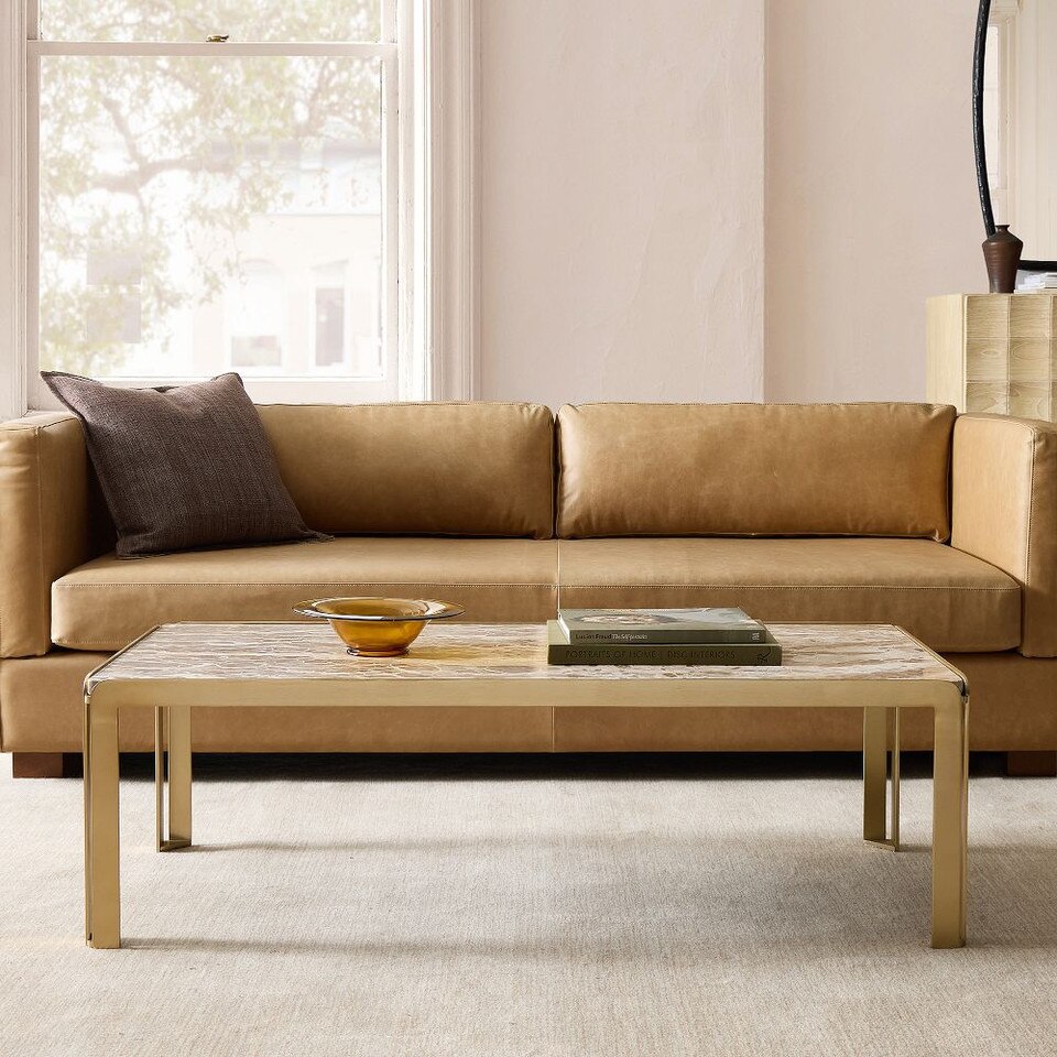 Portia Panther Marble Coffee Table (122 cm) | West Elm Australia